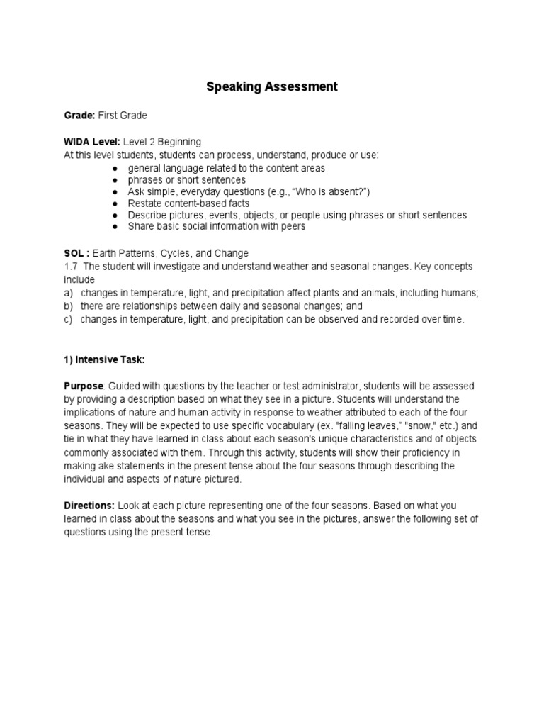 Speaking Assessment | PDF | Educational Assessment | Semiotics