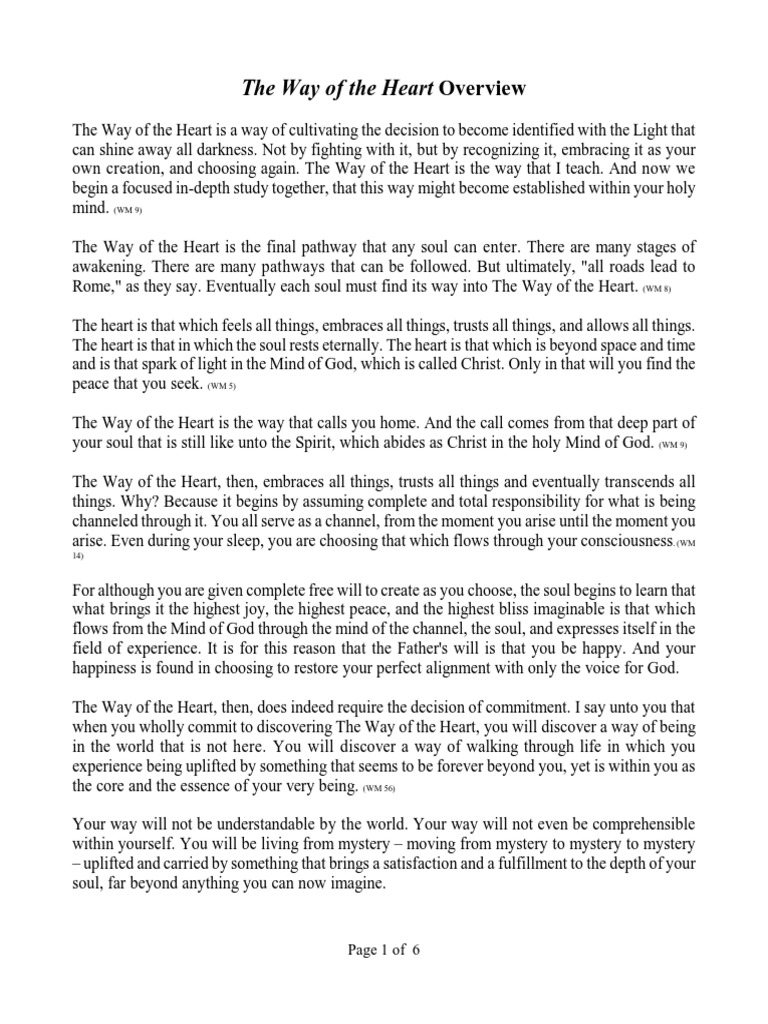 The Way of The Heart Overview | PDF | Soul | Forgiveness