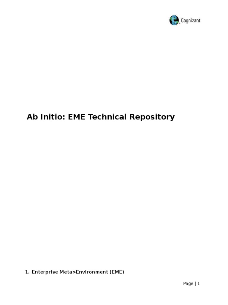 Ab Initio EME Technical Repository | PDF | Scope (Computer Science) | Parameter (Computer ...