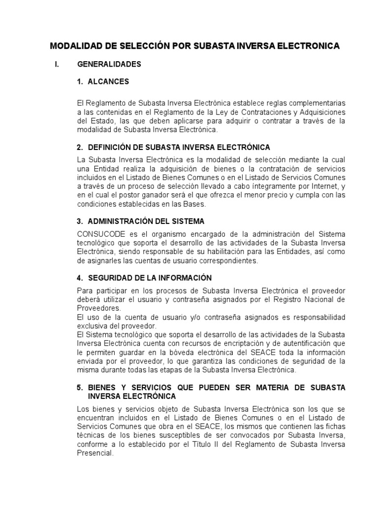 Guía de Subasta Inversa Electrónica | PDF | Subasta | Precios