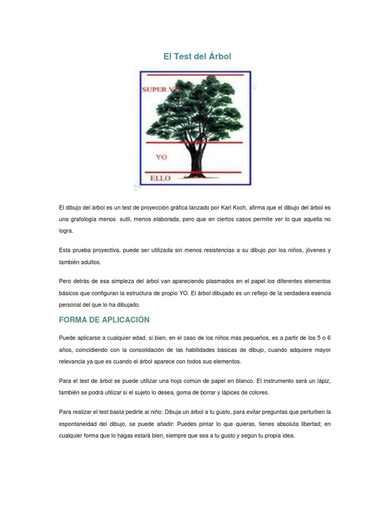 El Test del Árbol: Forma De Aplicación