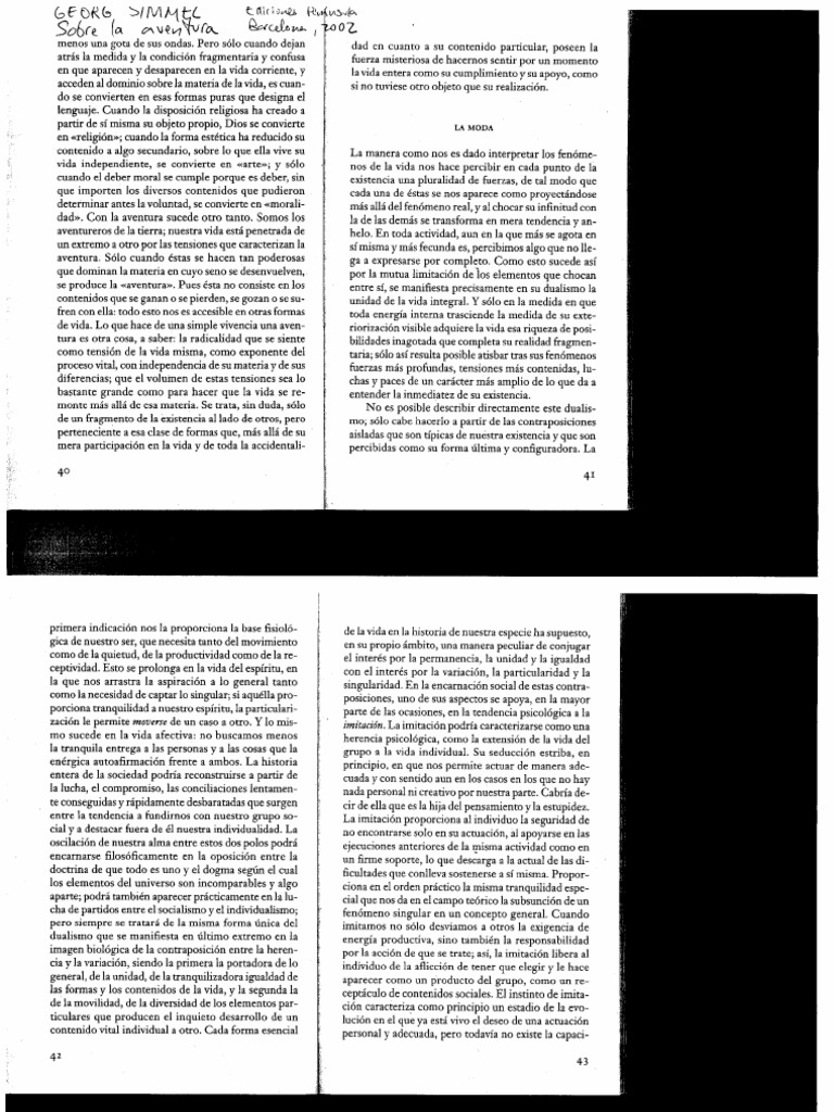 G. Simmel - La Moda PDF | PDF