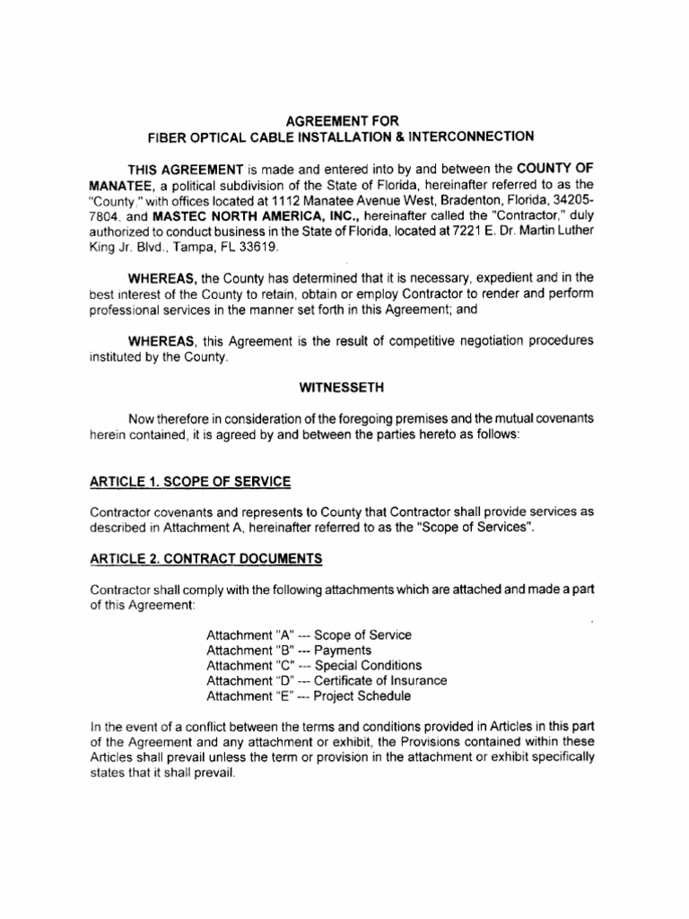 Fiber Contract PDF | PDF