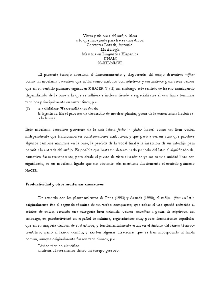 Vistas y Visiones Del Sufijo - Ificar ANCELO | PDF | Verbo | Oración ...