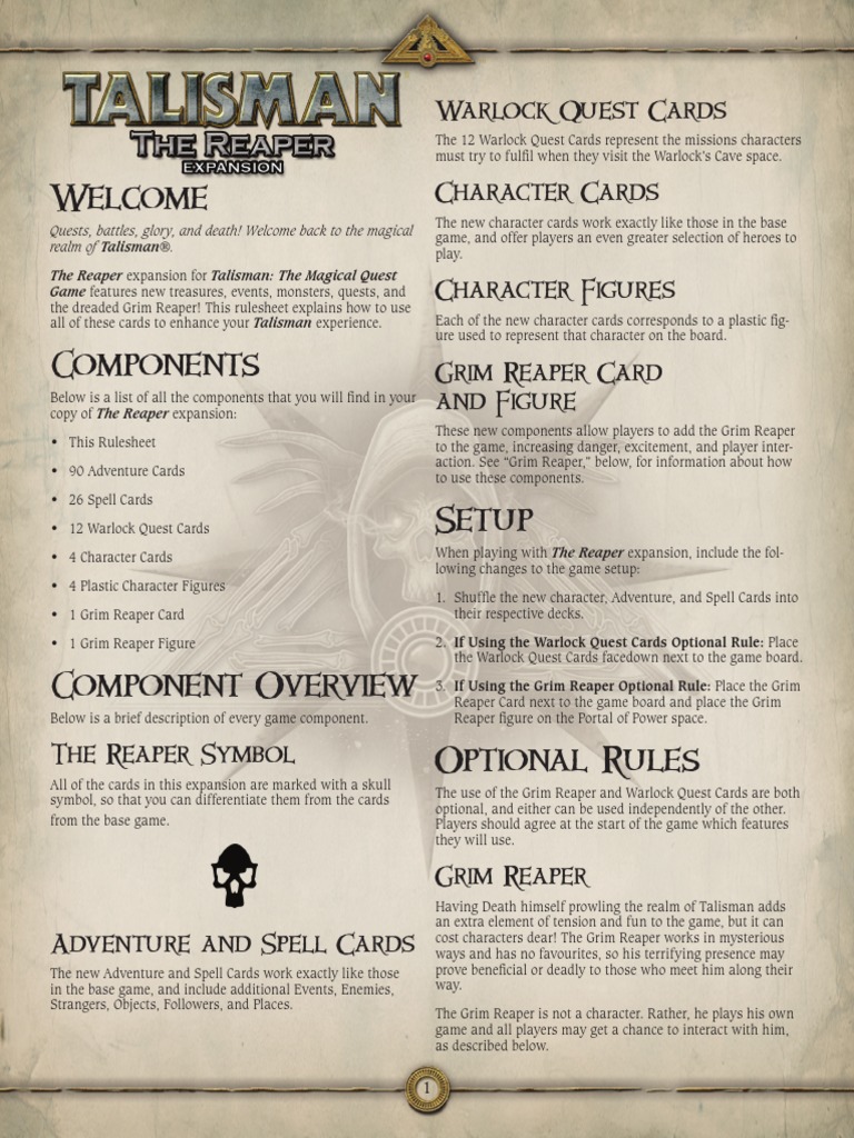 Reaper Rules PDF | PDF | Board Games | Gaming