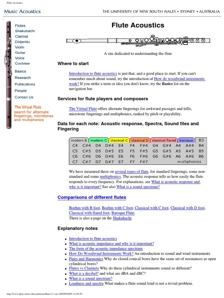Flute Acoustics | PDF
