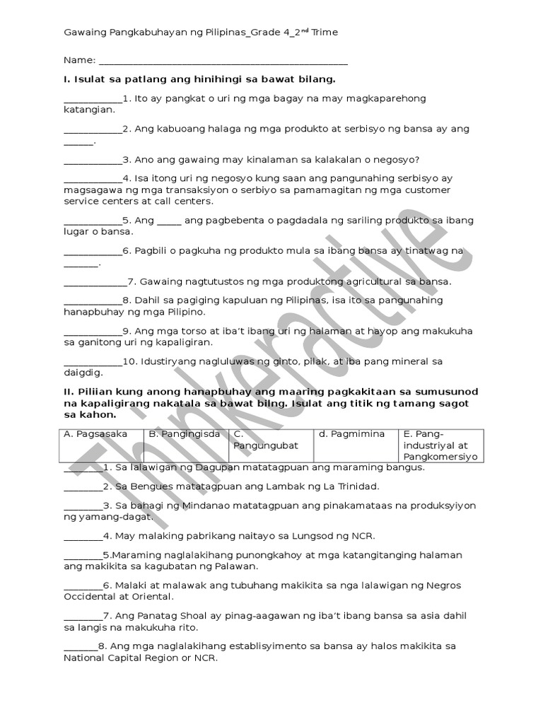 Gawaing Pangkabuhayan NG Pilipinas | PDF