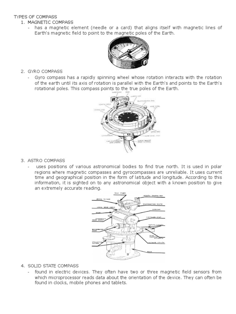 Types of Compass 1. Magnetic Compass | PDF