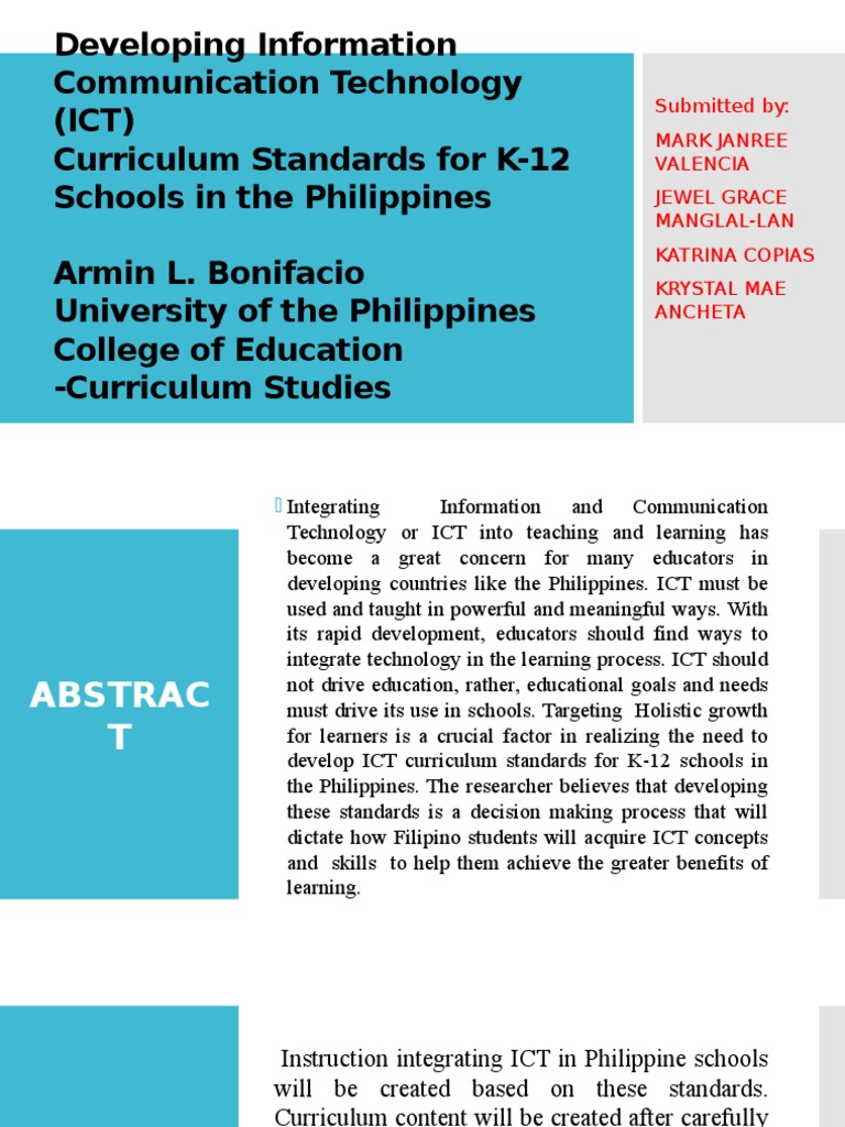 Developing ICT Standards for Philippine Schools | PDF | Educational ...