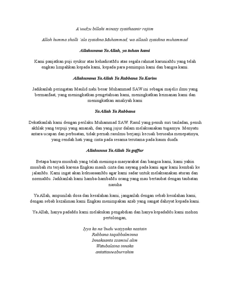 Doa Maulid | PDF