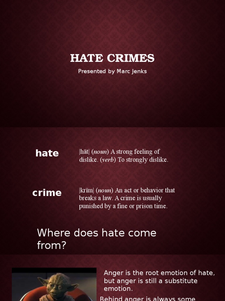 Hate Crimes: Presented by Marc Jenks | PDF