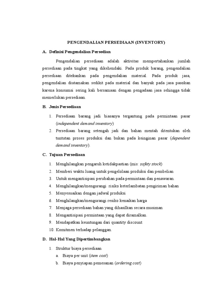 Pengendalian Persediaan | PDF