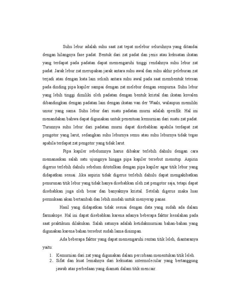 Pembahasan Kimfis Titik Lebur | PDF