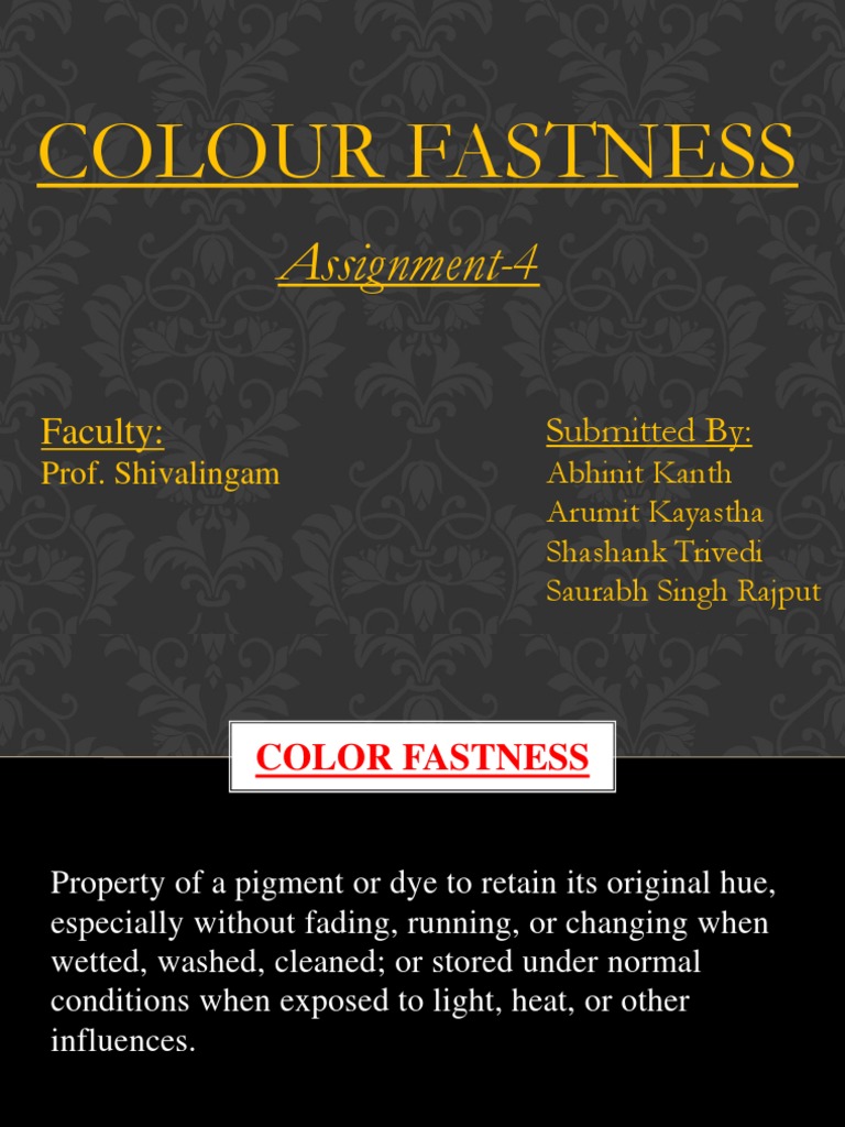 Color Fastness Testing | PDF | Textiles | Dye