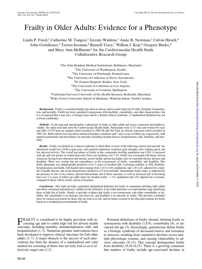 Frailty Definition Fried | PDF