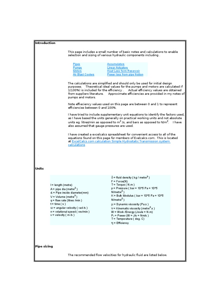 Hydraulic Calculation | PDF | Reynolds Number | Pump