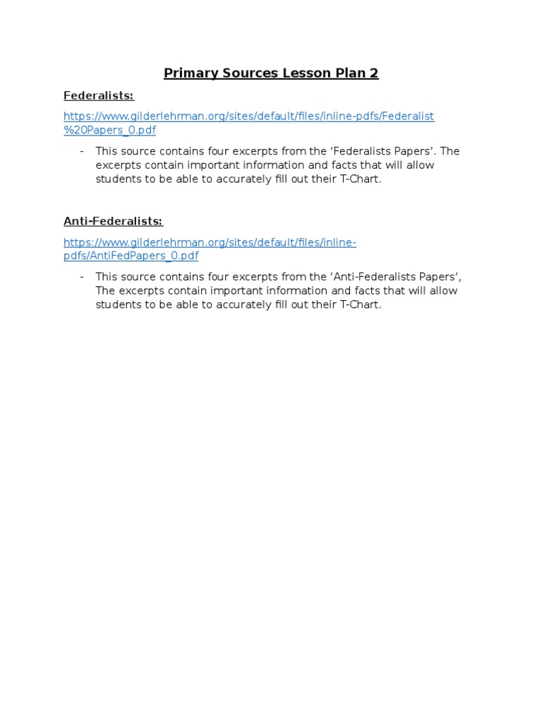 Primary Sources Lesson Plan 2 | PDF