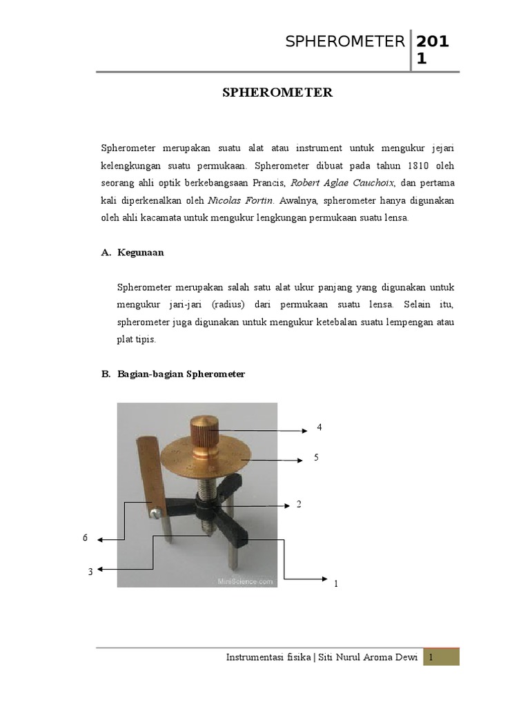 Makalah SPHEROMETER | PDF