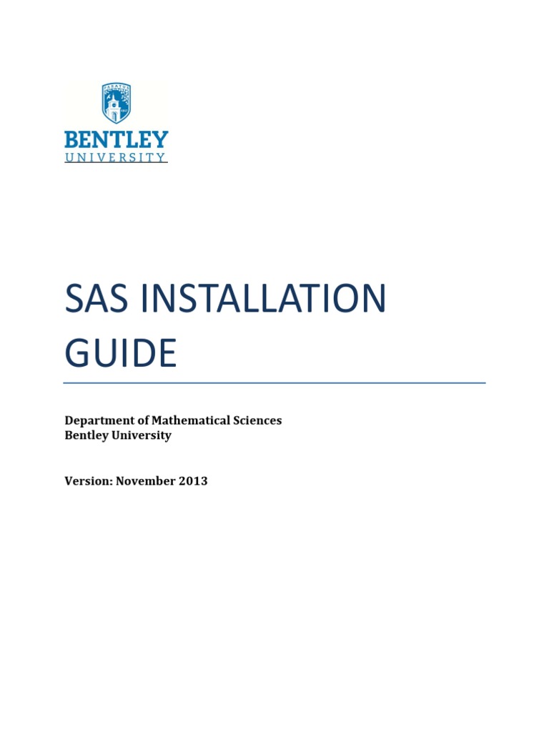 SAS Installation Guide - NOV2013 | PDF | Installation (Computer ...