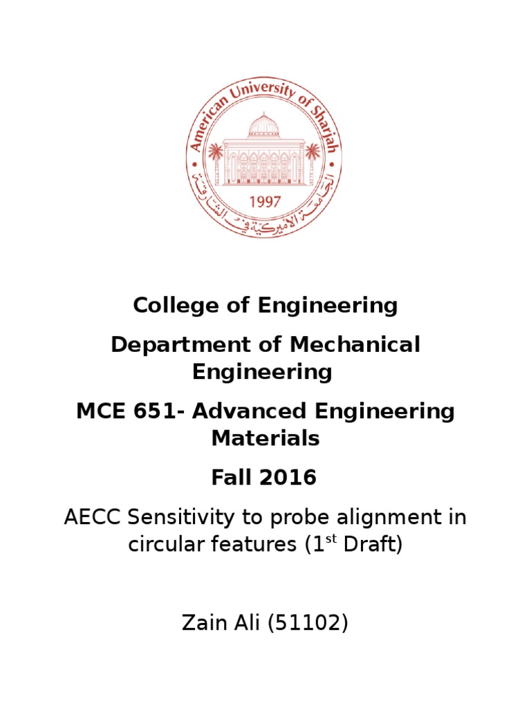 AECC Sensitivity To Probe Alignment in Circular Features | PDF ...