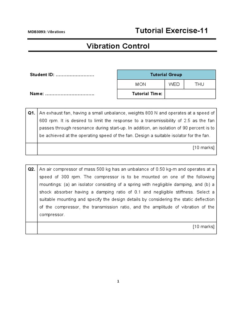 Tutorial Problem Set - 11 PDF | PDF