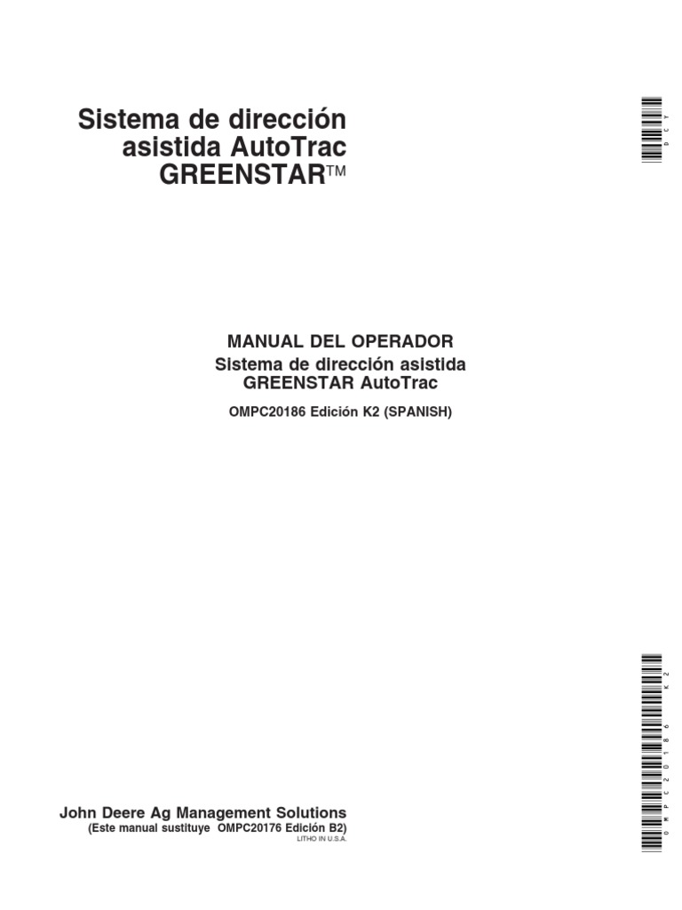 Manual de Operador Sistema de Direccion Asistida Green Star Auto Trac | PDF | Unidad Central de ...
