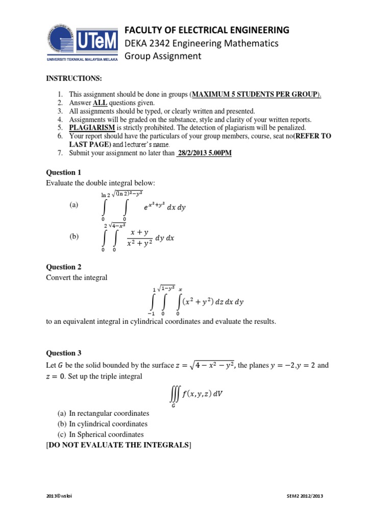 Engineering Mathematic - Diploma - UTeM - Melaka - Malaysia | PDF ...