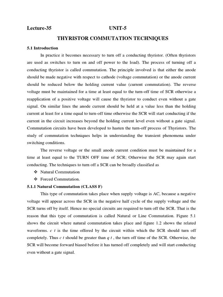 Thyristor Commutation Techniques | PDF | Components | Electrical Components
