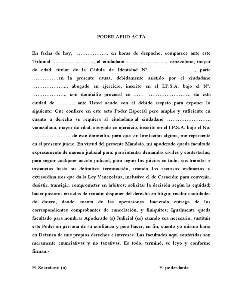 Poder Apud Acta