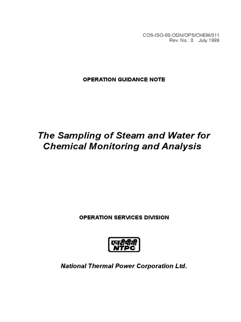 Ogn Ops Chem 011 Sampling of Steam Water System | PDF | Technology ...