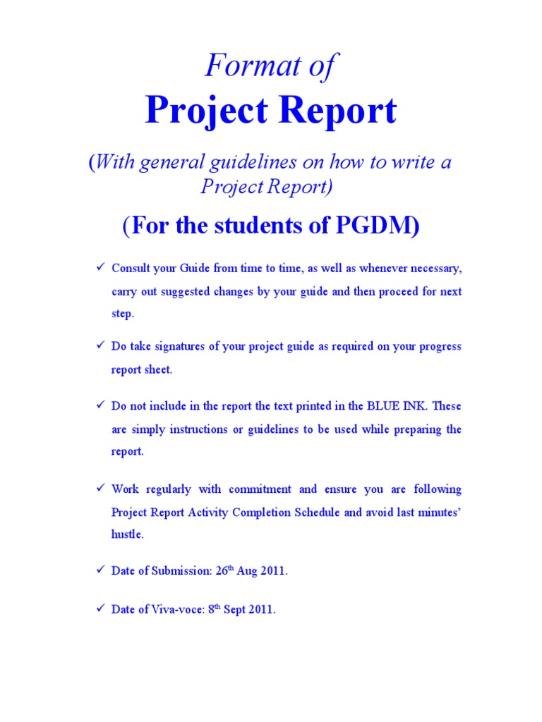 Guidelines for Developing an Effective Project Report | PDF ...