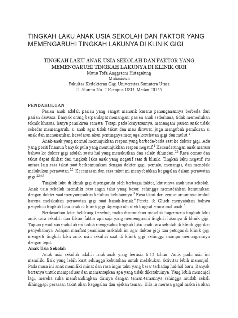 Tingkah Laku Anak di Klinik Gigi | PDF | Kesehatan Holistik