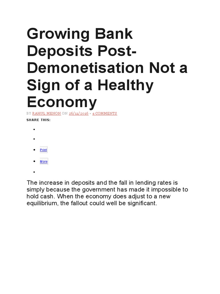 Growing Bank Deposits Post | PDF