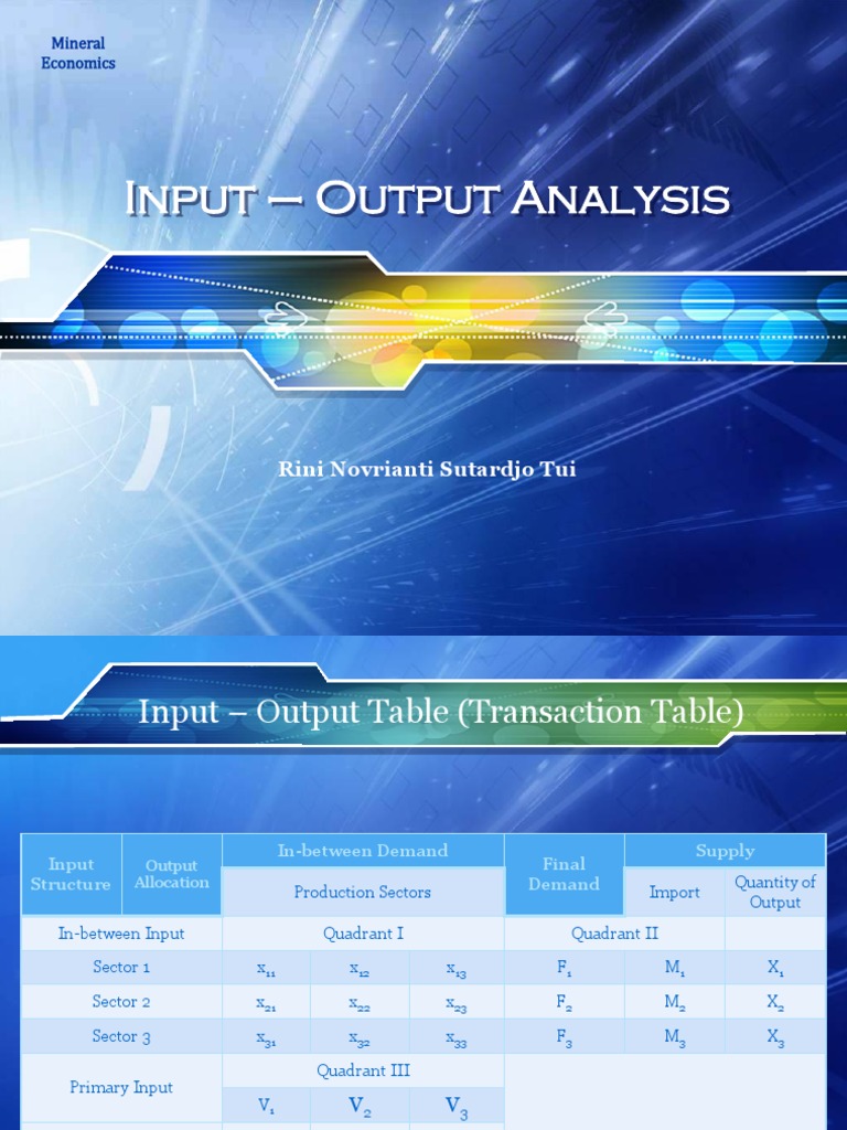Kuliah 11 Input Output Analysis Pdf Fiscal Multiplier Multiplier Economics