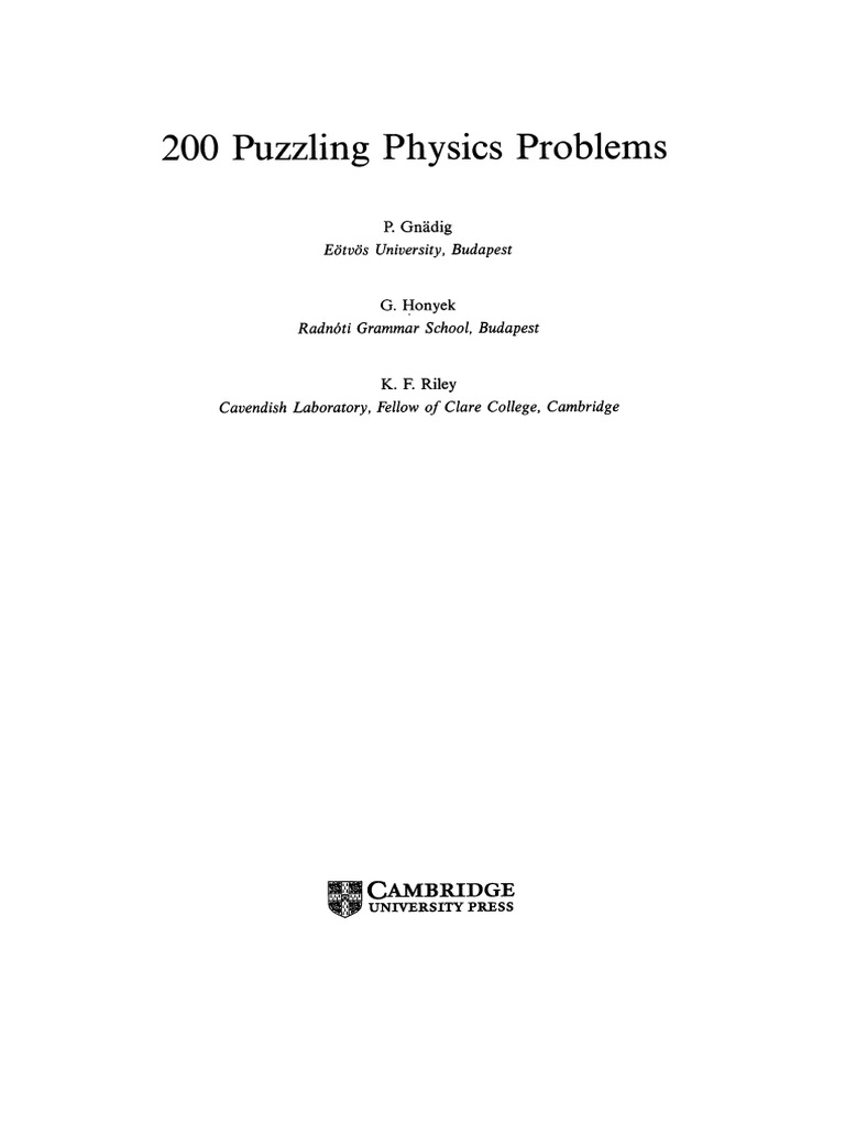 200 Puzzling Physics Problems | PDF