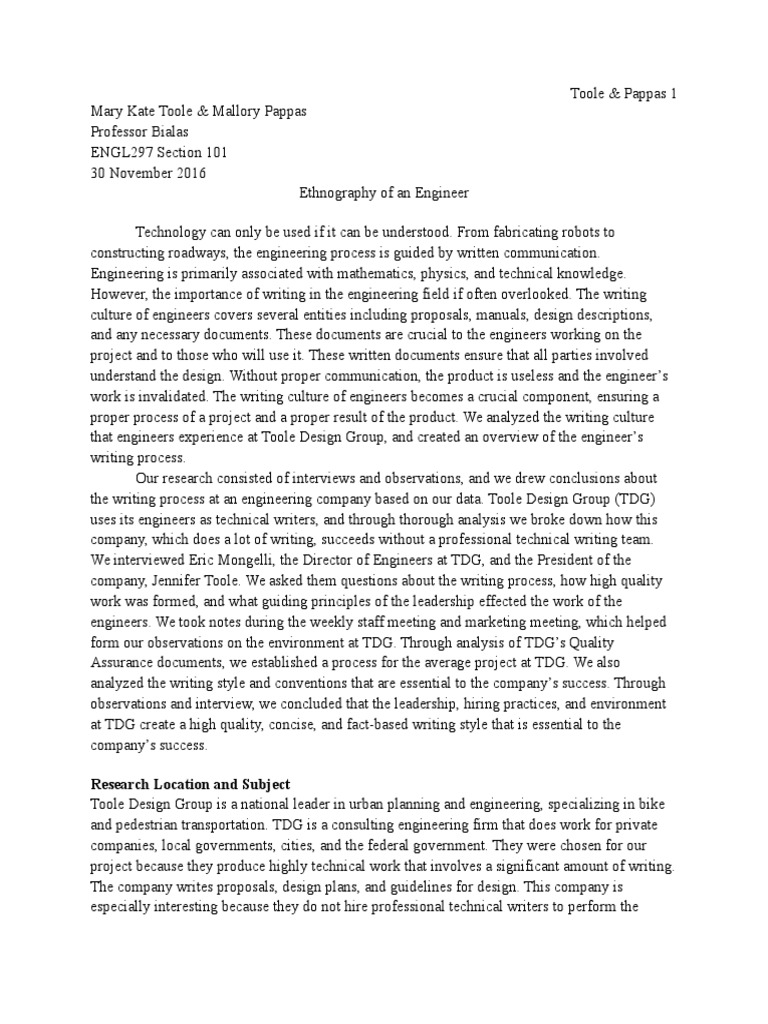 Mktoole Mpappas Final Ethnographic Report | PDF | Engineer | Ethnography