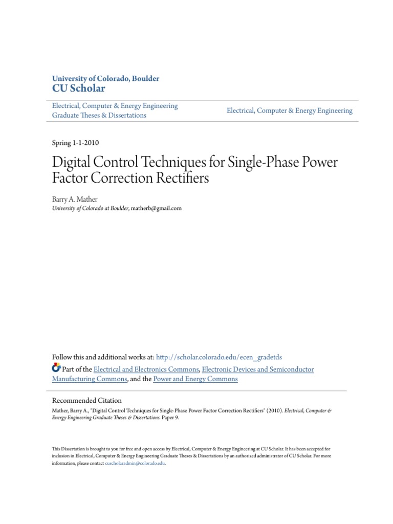 Digital Control Techniques For Single-Phase Power Factor Correcti PDF ...