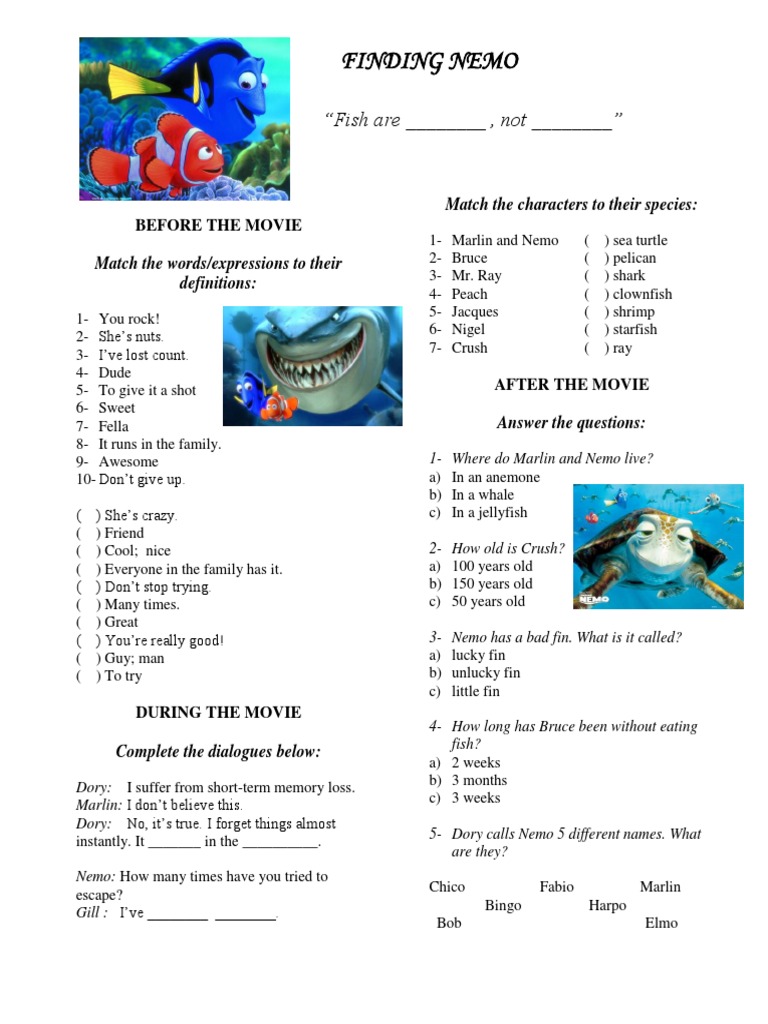 Finding Nemo Activity