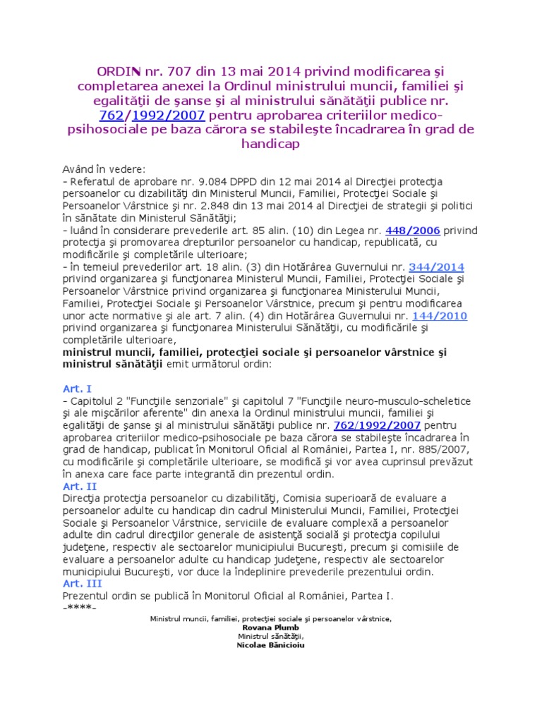 Ordin 707 2014 | PDF