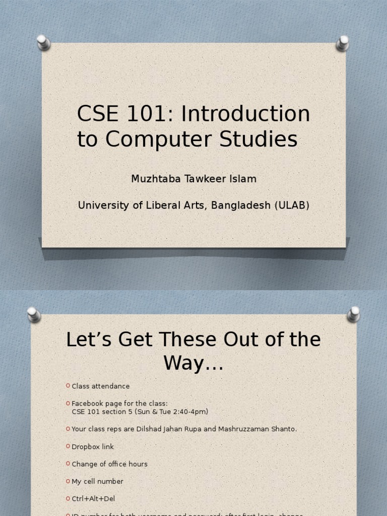 CSE 101 (Lectures 2-3) | PDF | Computer Data Storage | Read Only Memory