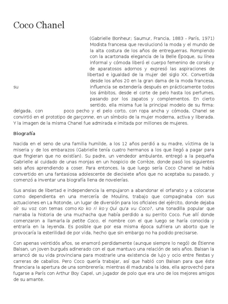 Coco Chanel | PDF | Moda | Ropa