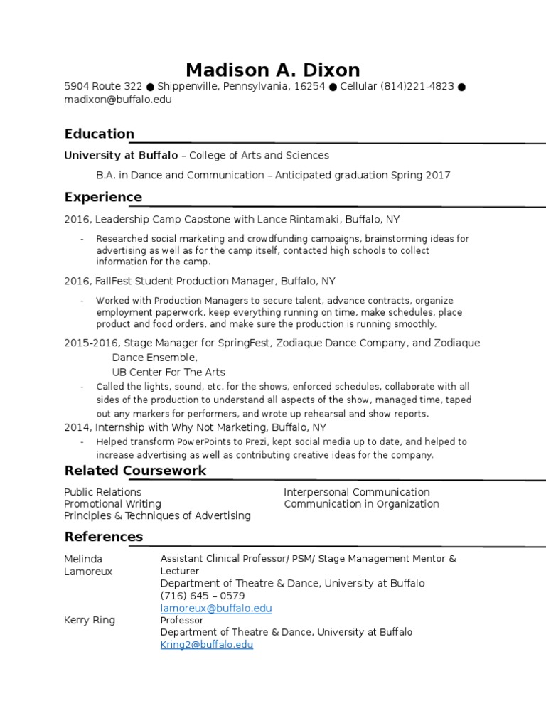 Madison Dixon Resume | PDF