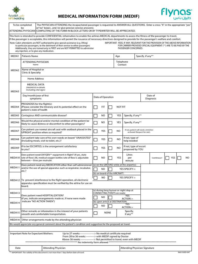 Medical Information Form (Medif) | PDF | Physician | Medicine