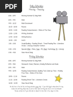 1st Grade Daily Schedule | PDF