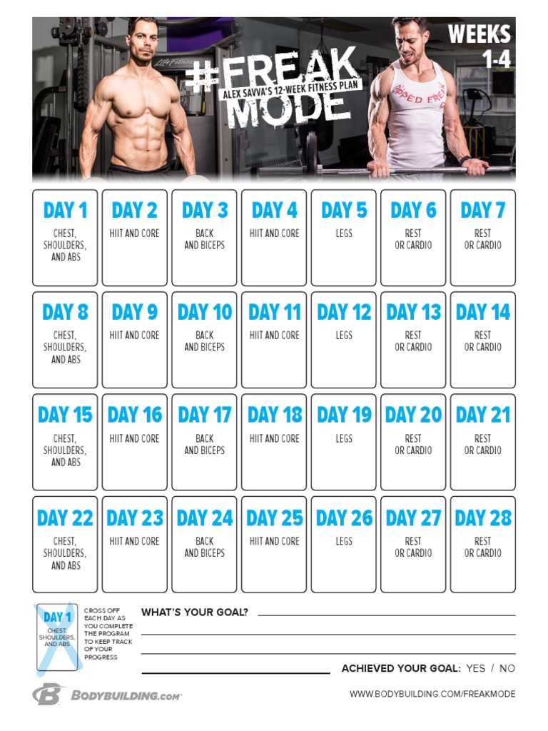 12 Week Full Body Workout Routine with HIIT and Core Exercises Divided ...