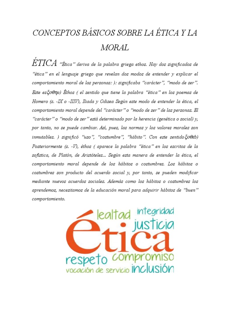 Conceptos Básicos de La Ética y La Moral | PDF | Moralidad | Comportamiento