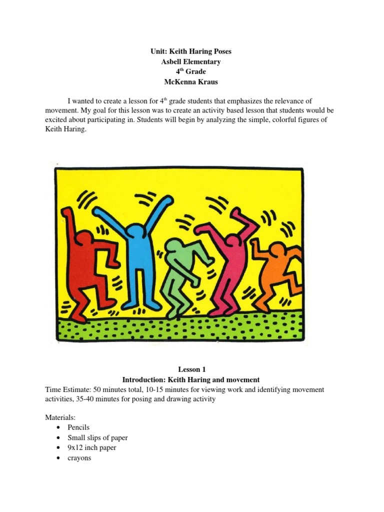 Asbell Unit - Keith Haring - 4th Grade | PDF | Figure Drawing | Drawing