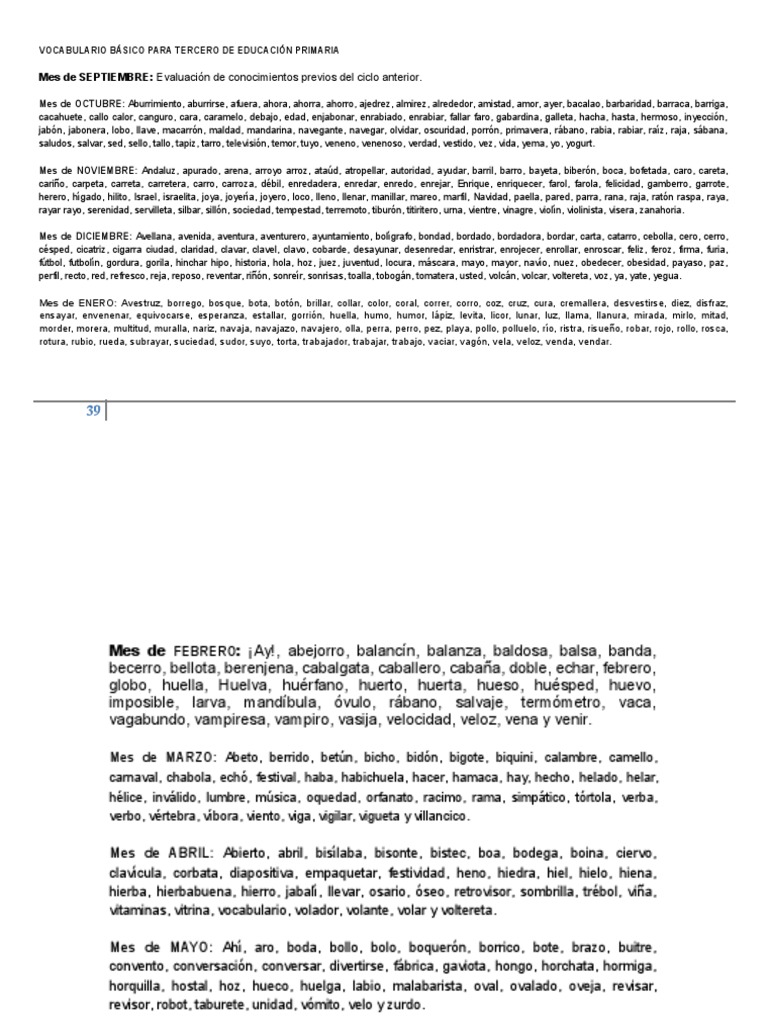 Vocabulario Tercer Grado Primaria | PDF | Agricultura | Ocio