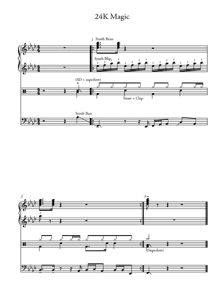 24K Magic Score | PDF