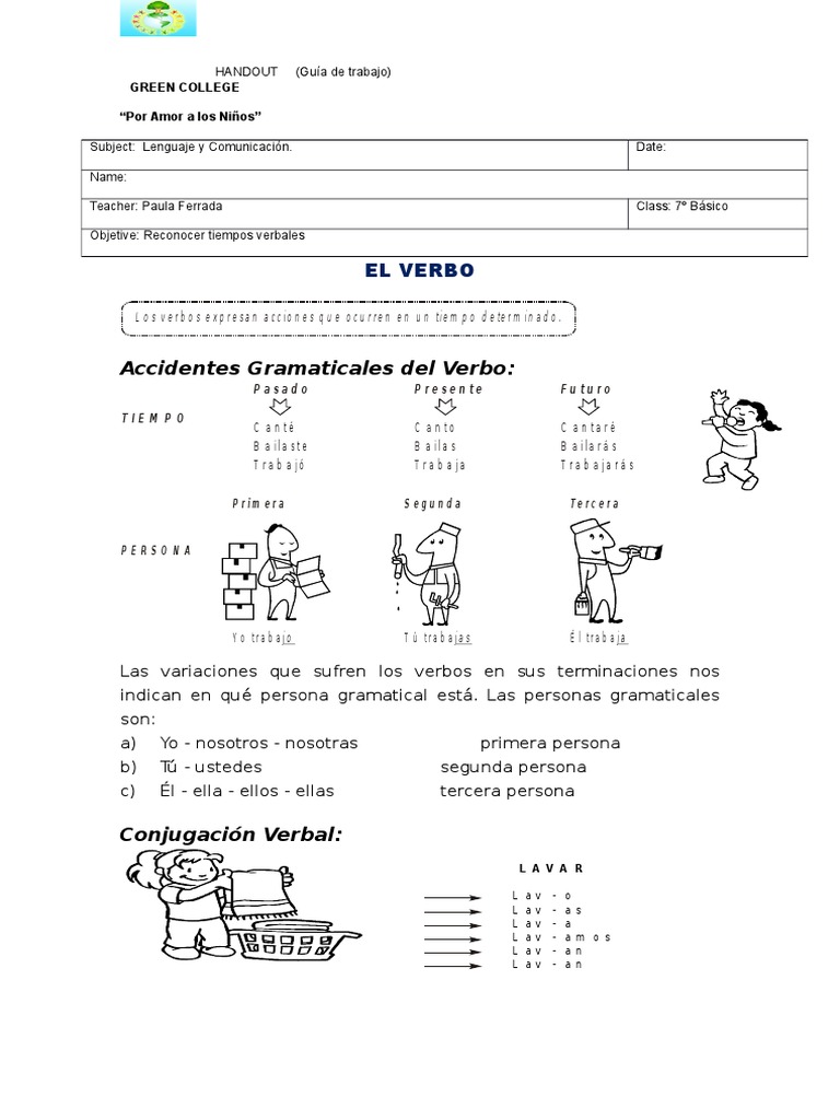 Guia Verbos Septimo | PDF | Plural | Verbo